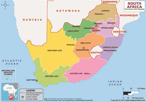 South Africa Provinces And Capitals List And Map List Of Provinces