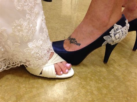 Fabric Glue An Appliqué On The Maid Of Honors Heel Matching The Bride