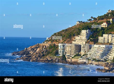 Clifton Cape Town South Africa Panorama Seascape With Clear Blue Sky
