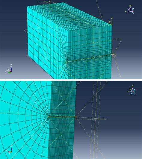 Two Views Of Meshing Strategy With Continuum Hexagonal Pore Pressure