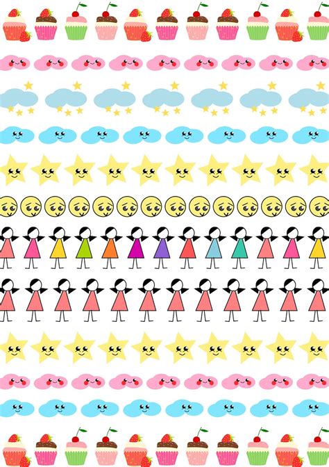 Free Digital Girly Borders Scrapbooking Paper Ausdruckbares