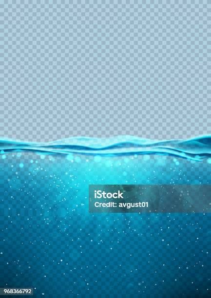 Spanduk Vertikal Laut Biru Bawah Laut Transparan Ilustrasi Stok Unduh