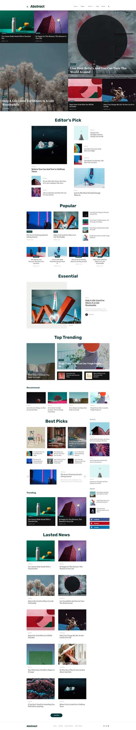 Abstract Blog Magazine Elementor Template Kit By Designuptodate