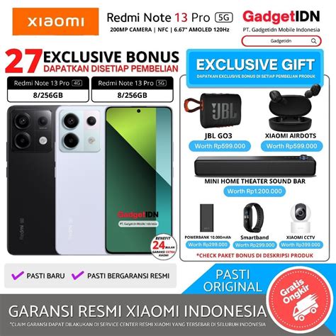 Jual XIAOMI REDMI NOTE 13 PRO 5G 8 256GB 8GB EXTENDED RAM GARANSI RESMI XIAOMI Shopee
