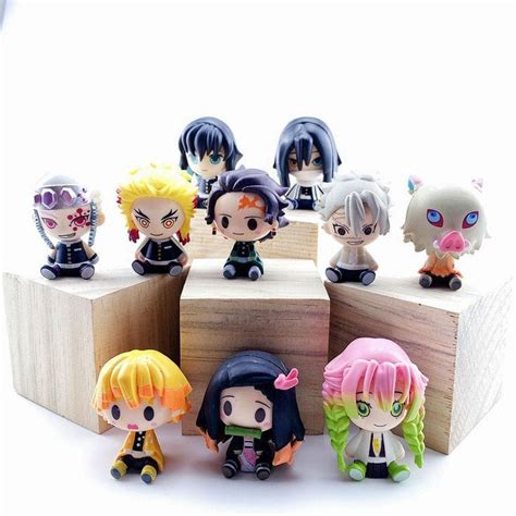 10pcs Demon Slayer Figure Kamado Tanjirou Kamado Nezuko Figure Sitting