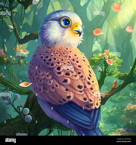 Illustration Of A Very Beautiful Bird In The Forest Stock Photo Alamy
