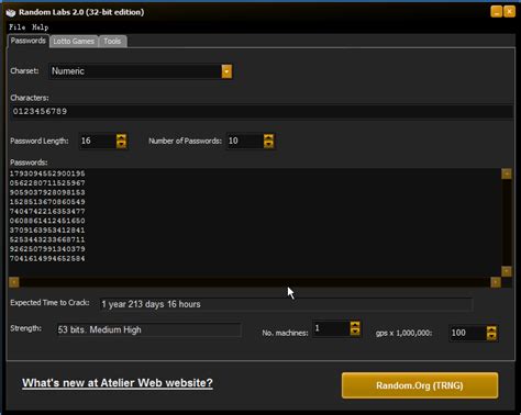 随机密码批量生成器random Labs 图片预览 随机密码批量生成器random Labs 图片预览