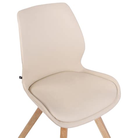 Lot de 2 chaises visiteur KALI CUIR assise rembourrée crème chaisepro fr