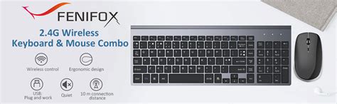 Fenifox Wireless Keyboard And Mouse 2 4g Usb Slim Qwerty Uk Compact Quiet