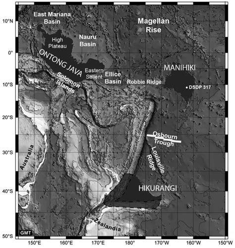 Map Of The Western Pacific With Ontong Java Manihiki And Hikurangi