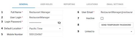 User Record General Tab Support Center