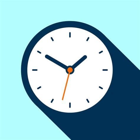 Clock Icon Flat Style Timer Blue Background Business Watch Vector Stock Vector By ©panimoni