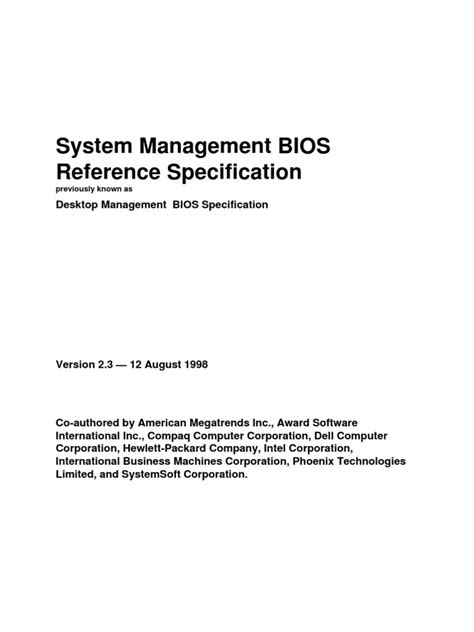 Smbios Pdf Computer Data Storage Bios