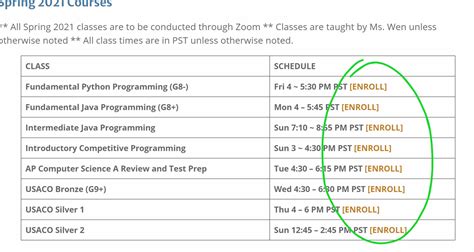 Enroll Computer Science Classes