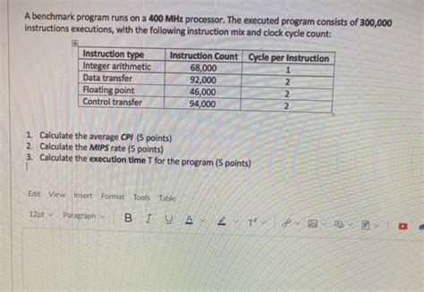 Solved A Benchmark Program Is Run First On A 200 Mhz And