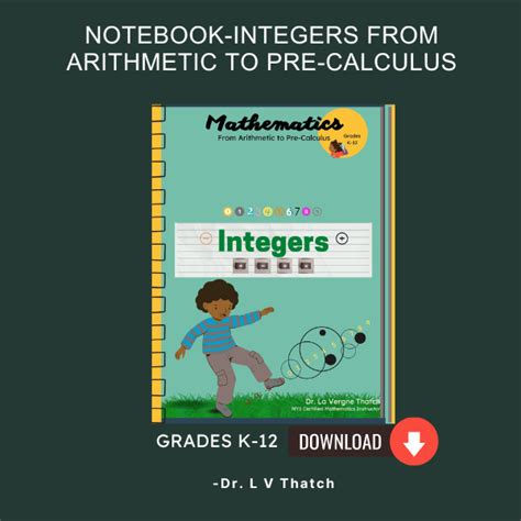Notebook Integers From Arithmetic To Pre Calculus