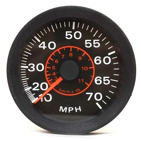 Omc Marine Boat Speedometer Gauge 8462b 10 70 Mph 3 1 4 Inch Black Red Omc 10 Things