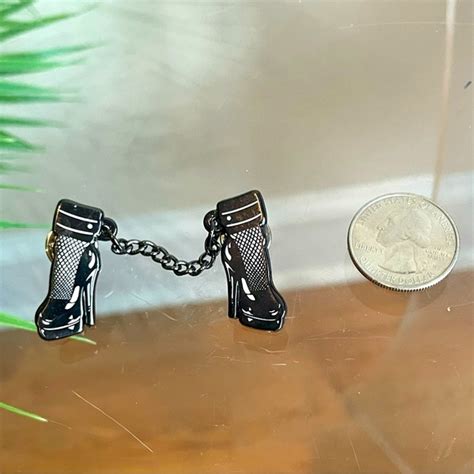 Urban Outfitters Jewelry Strike Gently Enamel Pin Fetish Heels