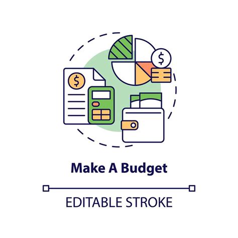 Make Budget Concept Icon Planning Expenditures Protecting Money During Inflation Abstract Idea