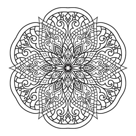 Coloriage Anti Stress Mandala Vecteur Premium