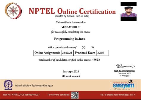 Venkatesh R On Linkedin Java Programming Nptel Learningjourney