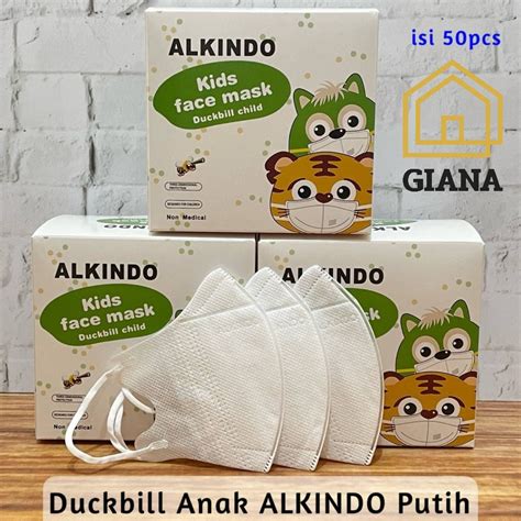 Jual GIA Masker Duckbill Alkindo Anak Hitam Putih Masker Duckbil Anak 1