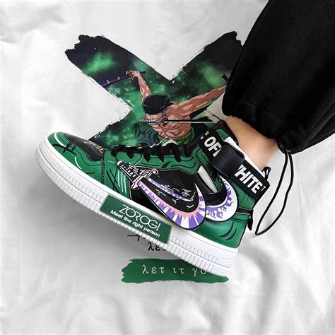 Jual Terbaru Luffy Sepatu Pria Boots Tinggi Anime Sneaker One Piece Roronoa Zoro Sport Keren