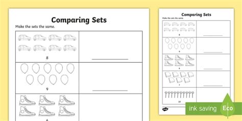 Drawing Equivalent Sets 0 10 Worksheet Teacher Made