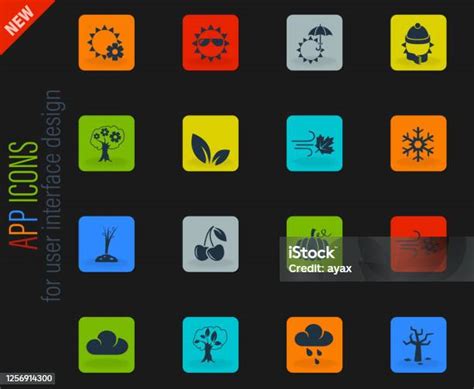 季節圖示集向量圖形及更多冬天圖片 冬天 南瓜 圖標集 Istock
