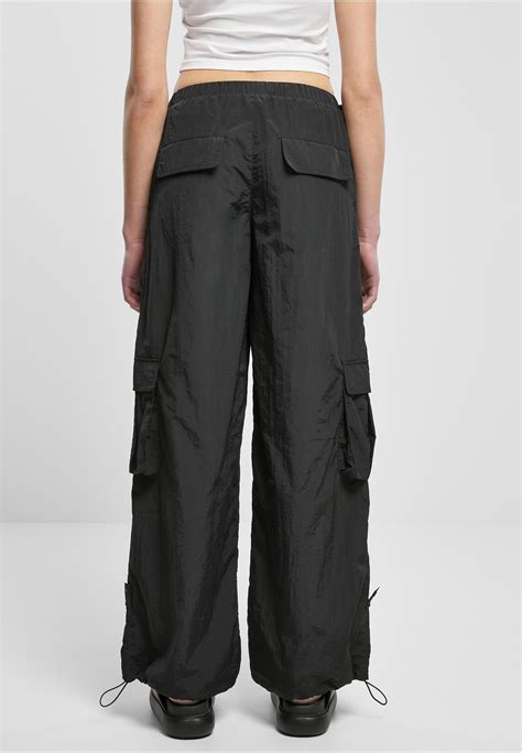 Urbanclassics Ladies Wide Crinkle Nylon Cargo Pants Hiphopshopgr