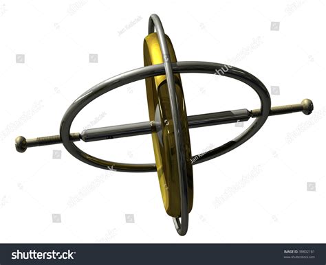 Toy Gyroscope Rotating While Horizontal Axis Stock Illustration