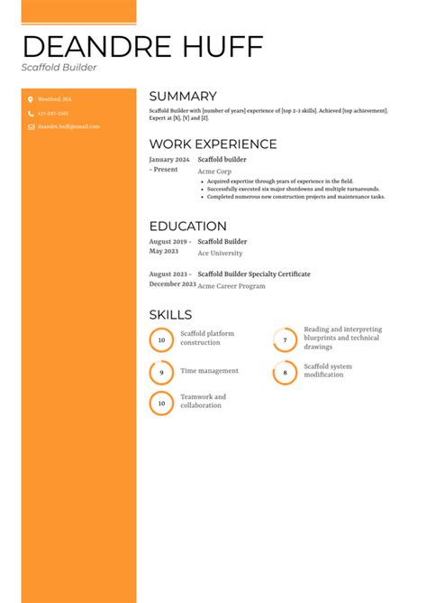Scaffold Builder Resume Examples And Templates