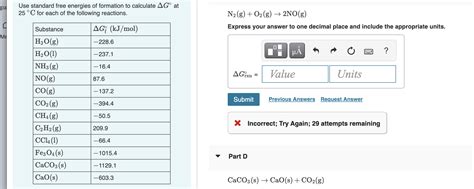 Solved Use Standard Free Energies Of Formation To Calculate