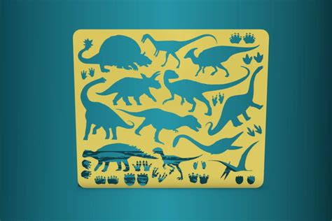 Dinosaur Stencil Sheet Files To Download And To 3d Print For Free 3dpea