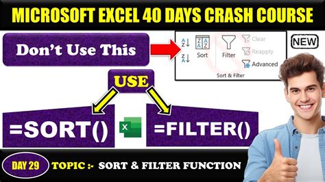 Day 29 Sort And Filter Formula In Excel How To Use Sort And Filter Functions In Hindi Excel