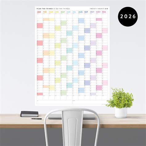 Large Wall Calendar 2026 Printable