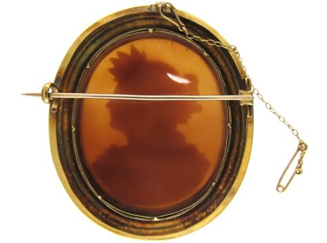 Victorian 18ct Gold Shell Cameo Of Classical Lady 462f The Antique