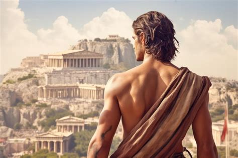 Premium Ai Image Greek Man Ancient City Generate Ai