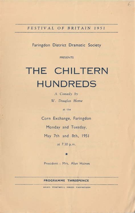 The Chiltern Hundreds 1951 Faringdon Dramatic Society