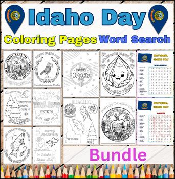 National Idaho Day Activity Coloring Pages Coloring Sheets Word Search