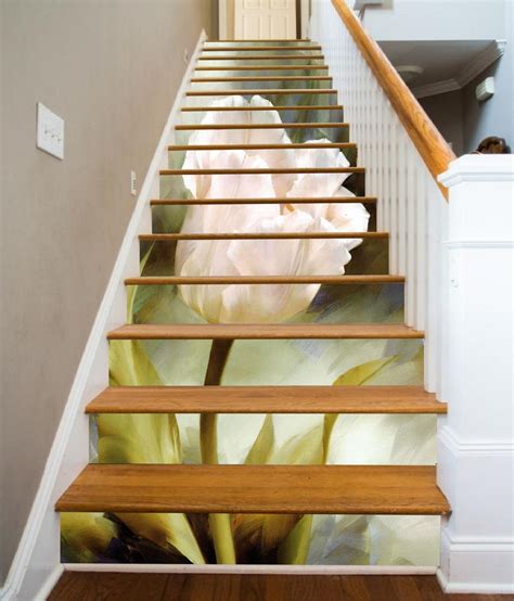 3d Elegant Tulip Flower 1001 Stair Risers Aj Wallpaper