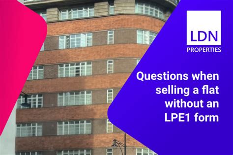 Selling Flat Without Lpe1 Ldn Properties