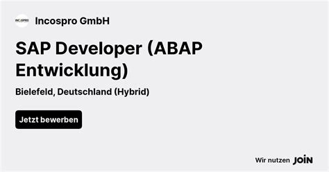 Incospro Bielefeld Sap Developer Abap Entwicklung