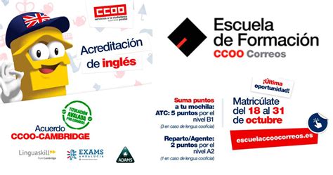 Acreditación de inglés | Escuela de Formación CCOO Correos