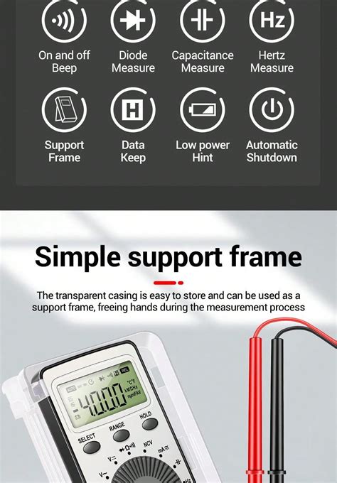 ANENG AN Mini Multimeter Count DC AC Voltage Current Automatic Meter Pocket Voltmeter