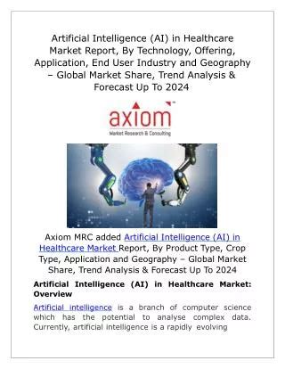 PPT Global Artificial Intelligence In Healthcare Market Size
