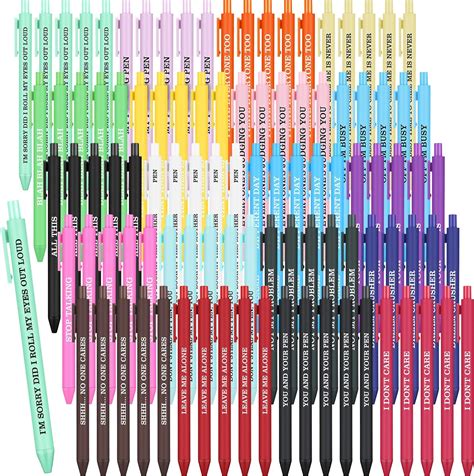 Nuanchu 100 Pcs Funny Pens Set For Adults Colored Funny