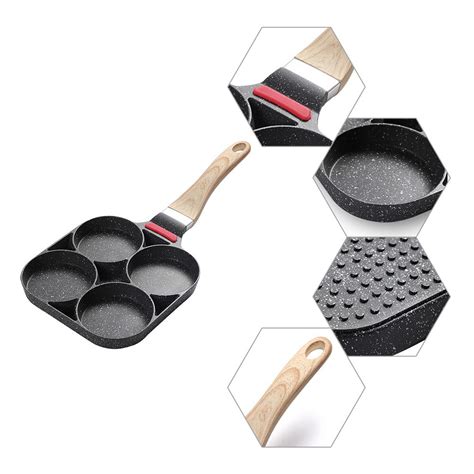 Vier Gat Frituren Pot Pan Verdikte Omelet Pan Non Grandado