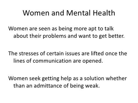 Gender And Mental Health