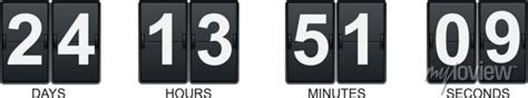 Vector Illustration Of A Realistic Flip Countdown Clock Counter Canvas